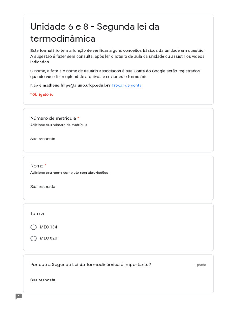 Segunda Lei da Termodinâmica: Questões e Conceitos | PDF ...