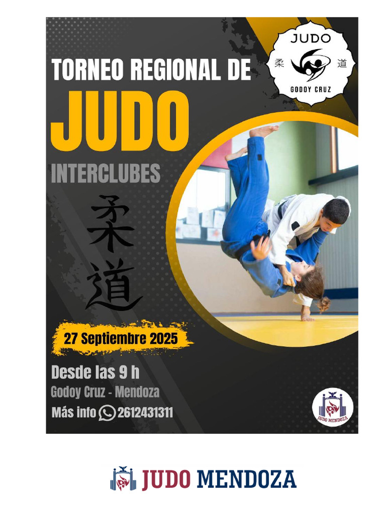 Torneo Judo Godoy Cruz 2025: Inscripciones y Reglas | PDF