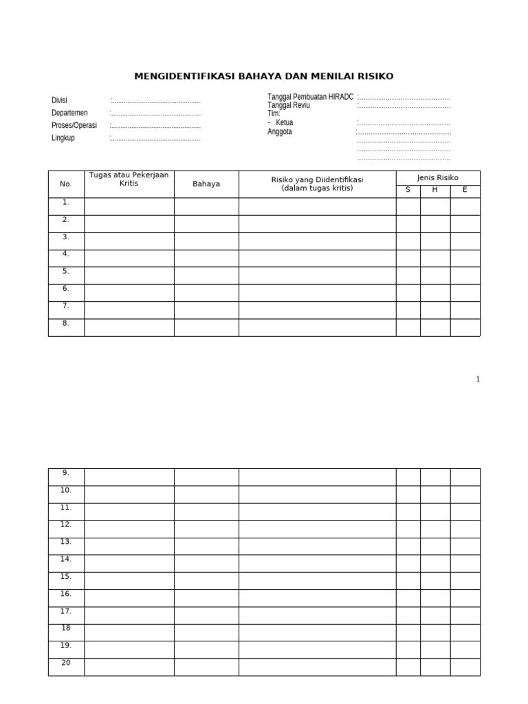 Form Hiradc 1 | PDF