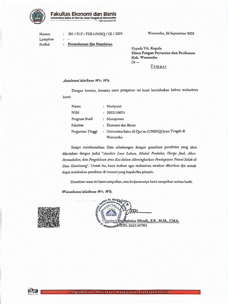 20251003095602unsiq - Permohonan Penelitian An Noviyanti | PDF