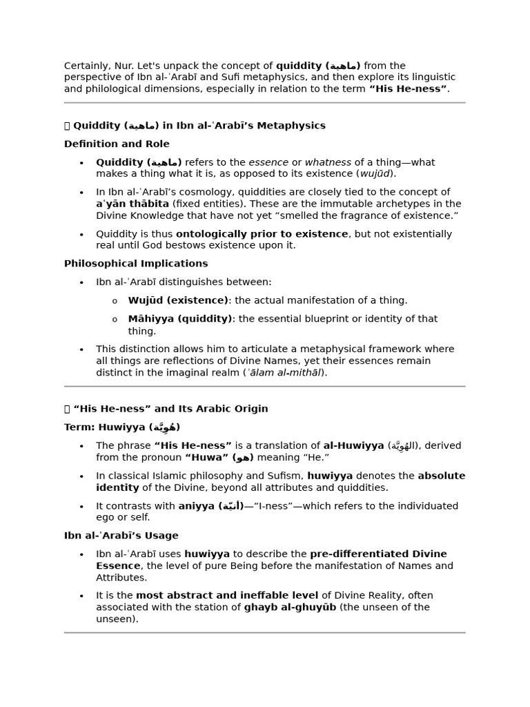 Al-Mahiyyah - Whatness of The Self | PDF | Existence | Divinity