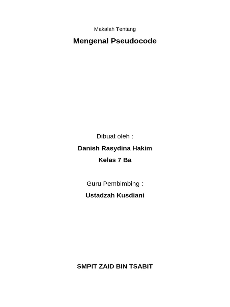 Makalah Pseudocode | PDF