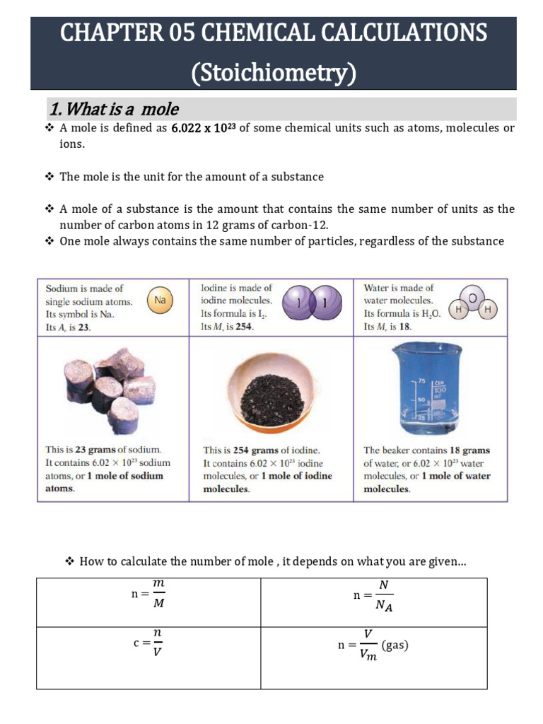 Chapter 05 Chemical Calculations | PDF