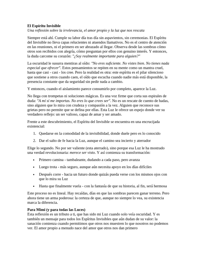 El Espíritu Invisible | PDF | Amor