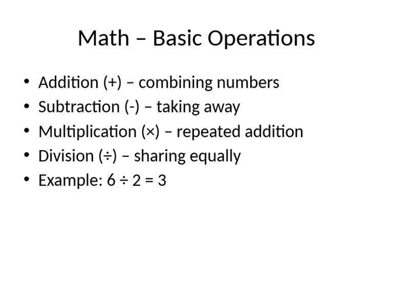 Basic Math Operations Explained | PDF