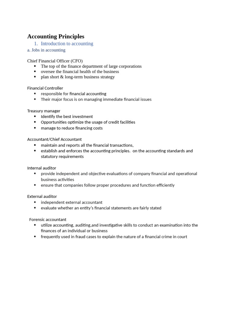 Key Accounting Careers Explained | PDF