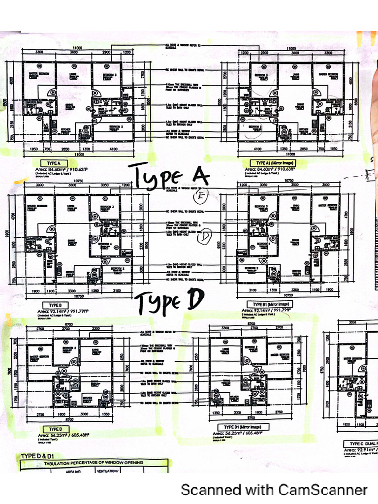 Block 2 Layout Type, Window and Door SCH | PDF