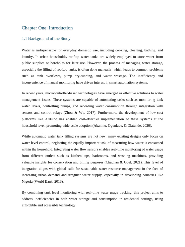 Design of An Automatic Rooftop Water Tank Filling System and ...