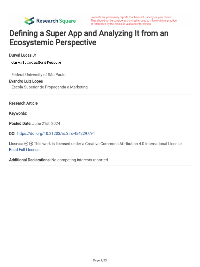 Defining A Super App and Analyzing It From An Ecos | PDF | Mobile App ...