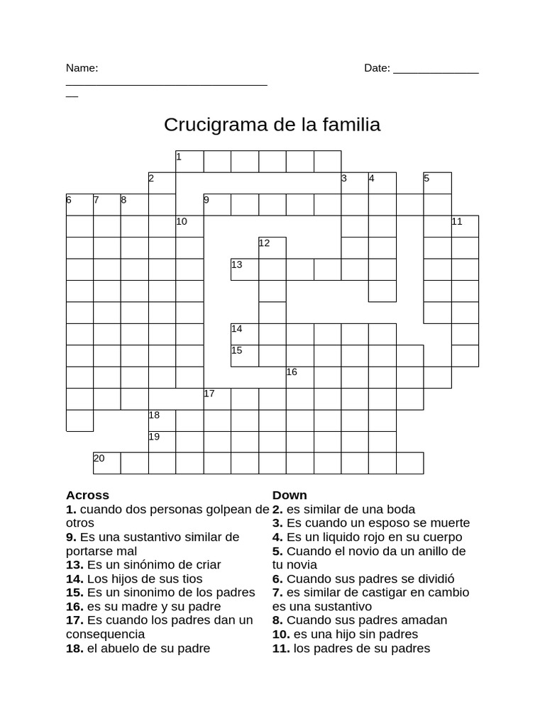 Crucigrama de La Familia 2434c 62e99a4c | PDF