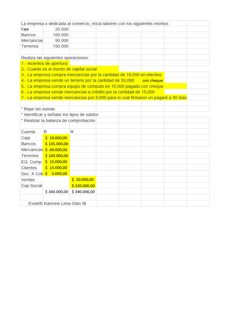 Ejercicios Contabilidad | PDF | Bancos | Industrias de servicio