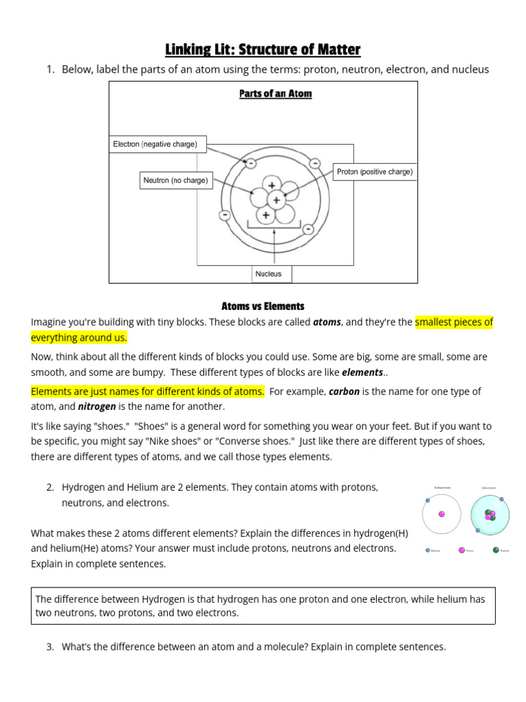 Haolong Qi - Linking Lit - Structure of Matter | PDF
