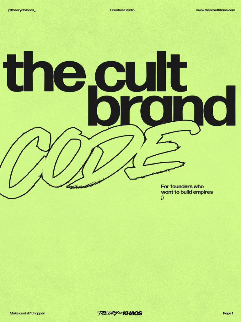 The Cult Brand Code by Theory of Khaos | PDF