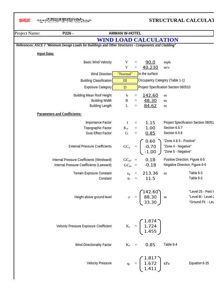 Minimum Design Wind Calculation | PDF | Wound | Pressure
