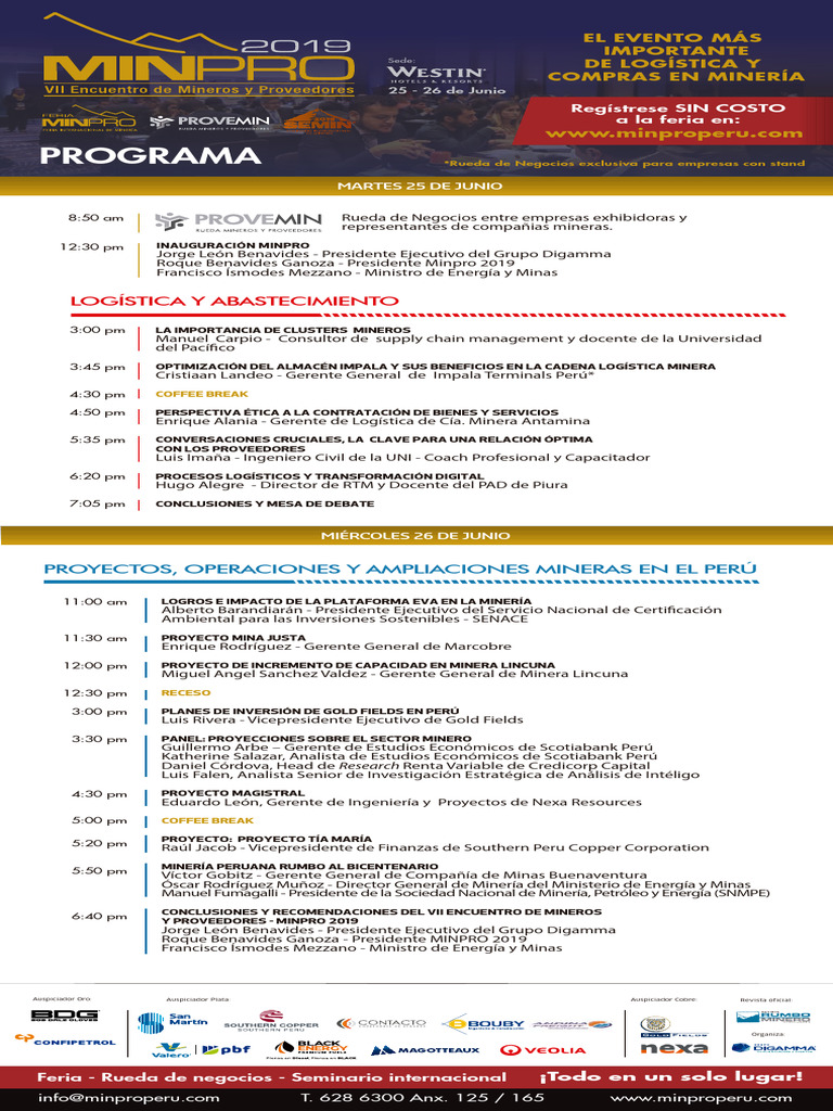 Minpro 2019 - Programa | PDF | Logística | Economias
