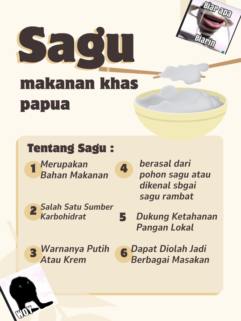 Poster Tentang Pangan Lokal Sagu Makanan Simpel Cokelat Krem - 20250924 ...