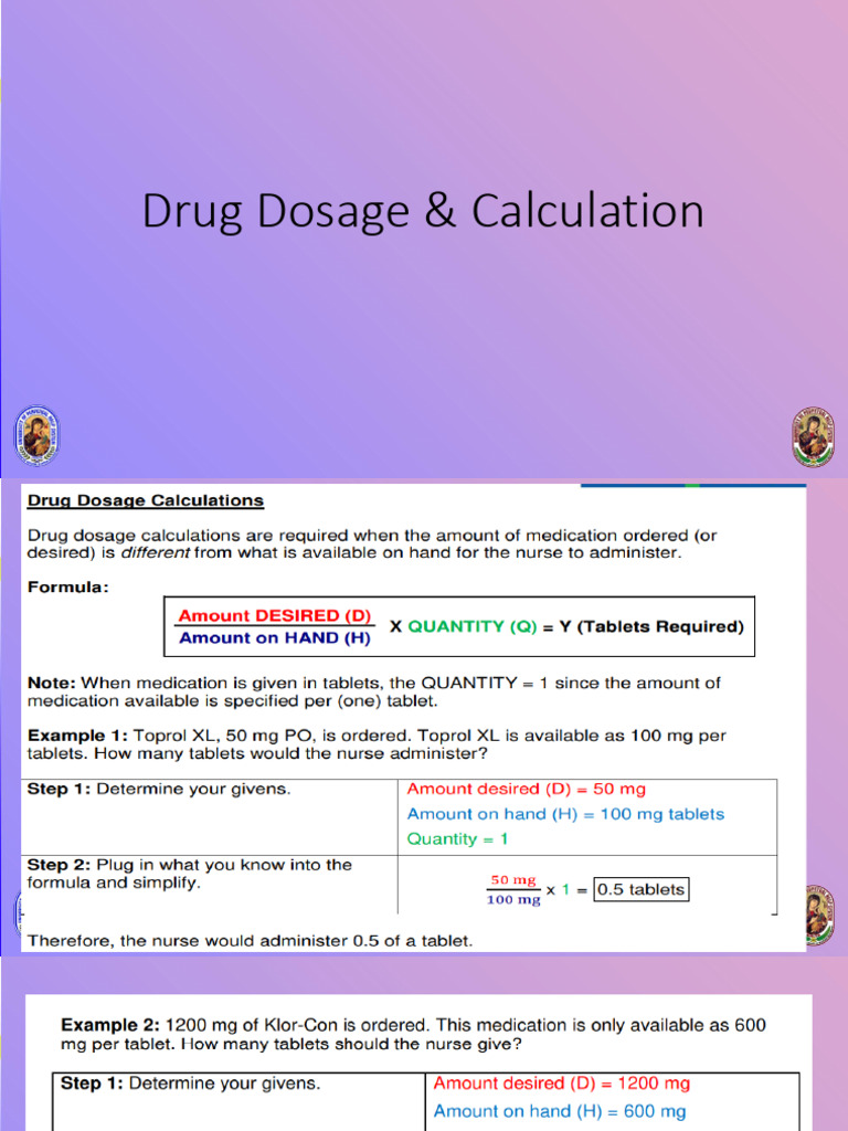 Drug Dosage Calculation | PDF