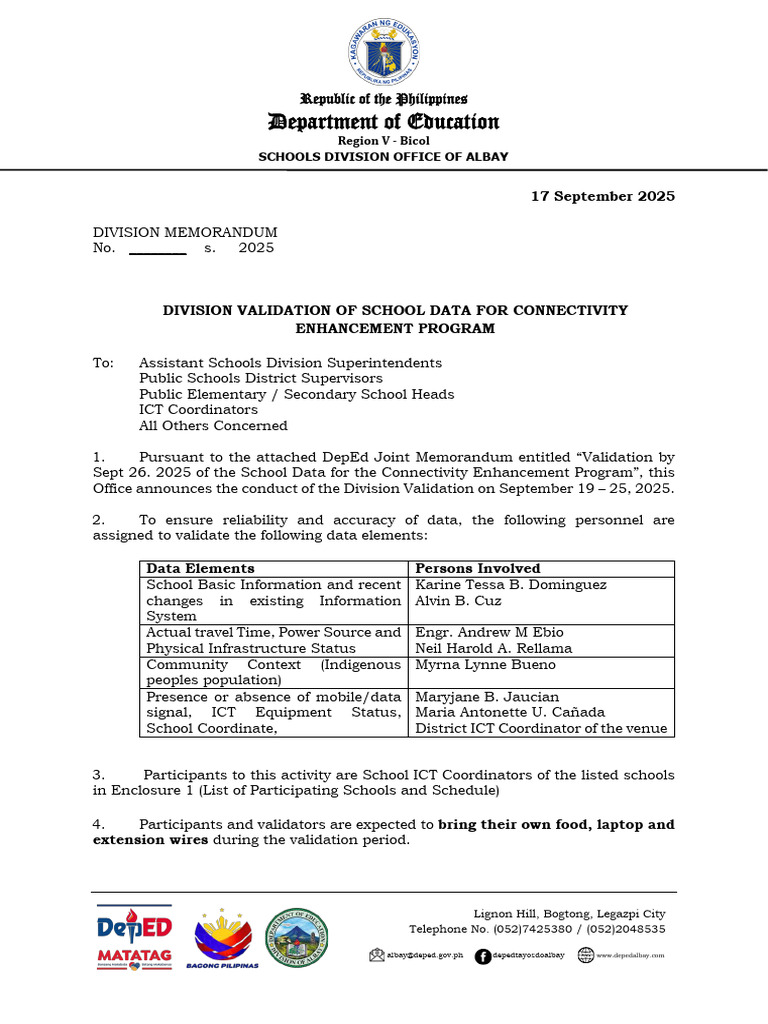 MEMO Connectivity Validation | PDF | Government Related Organizations ...