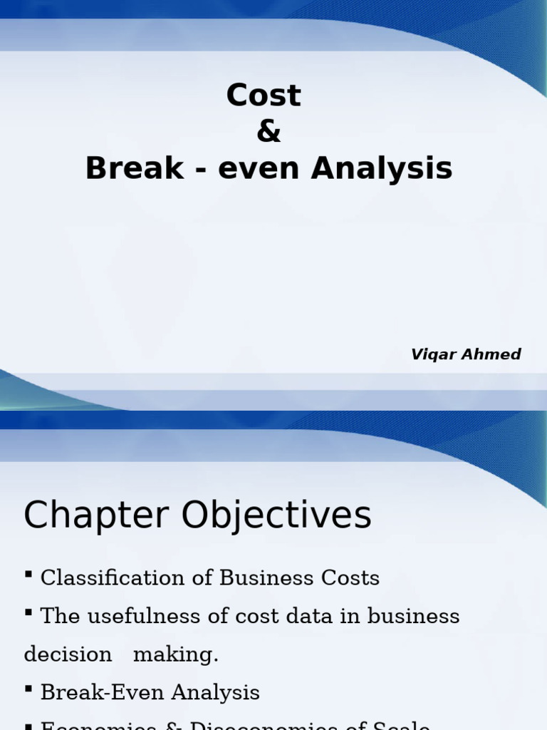 Cost, BreakEven & Scale of Prod | PDF | Economics | Economies