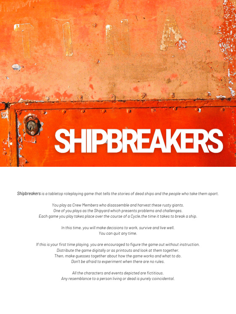 Shipbreakers: A Roleplaying Game Guide | PDF | Ships | Marine Salvage