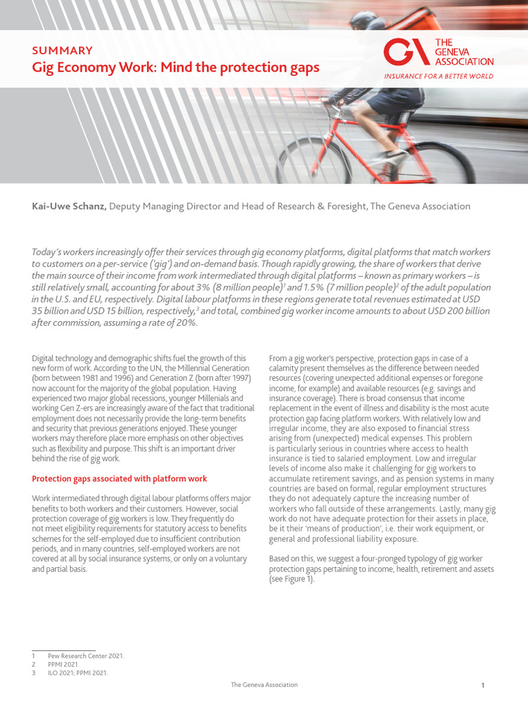 Ga Gig Economy Summary 23-03-2022 | PDF | Pension | Insurance