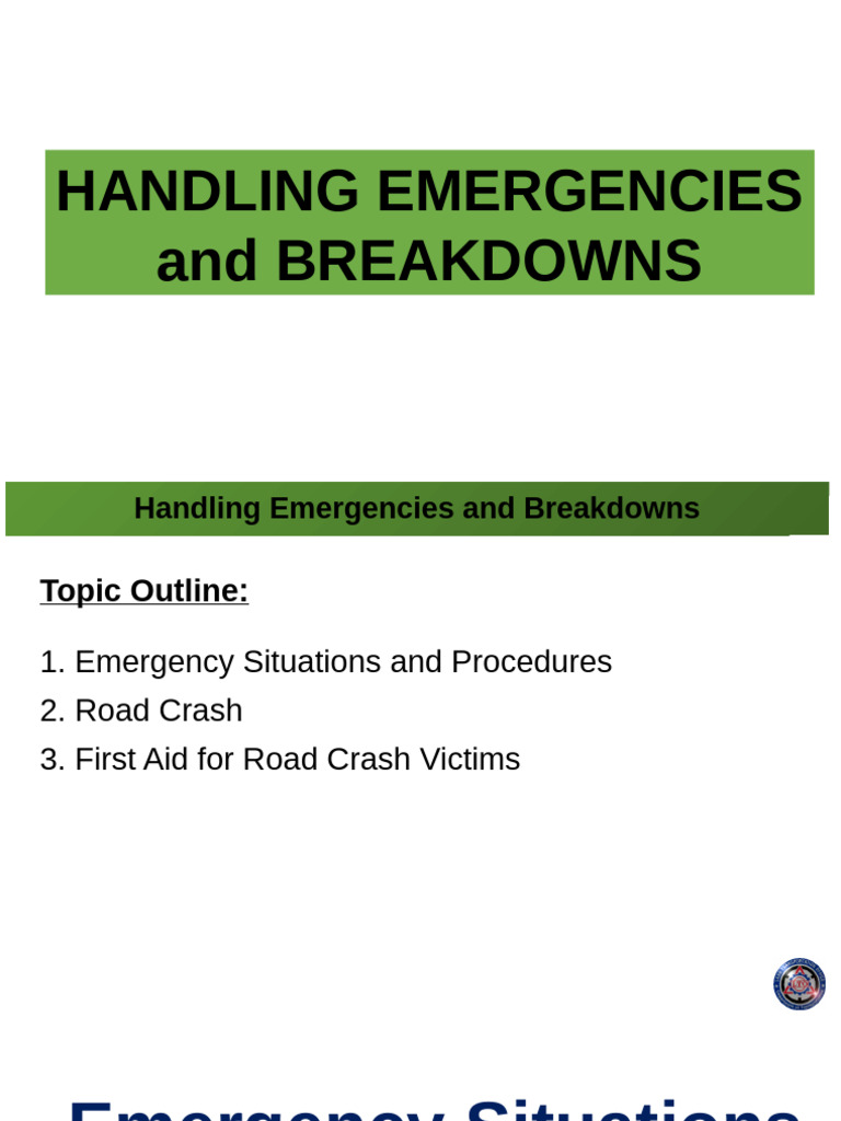 Emergency Procedures for Road Safety | PDF | Traffic Collision | Road
