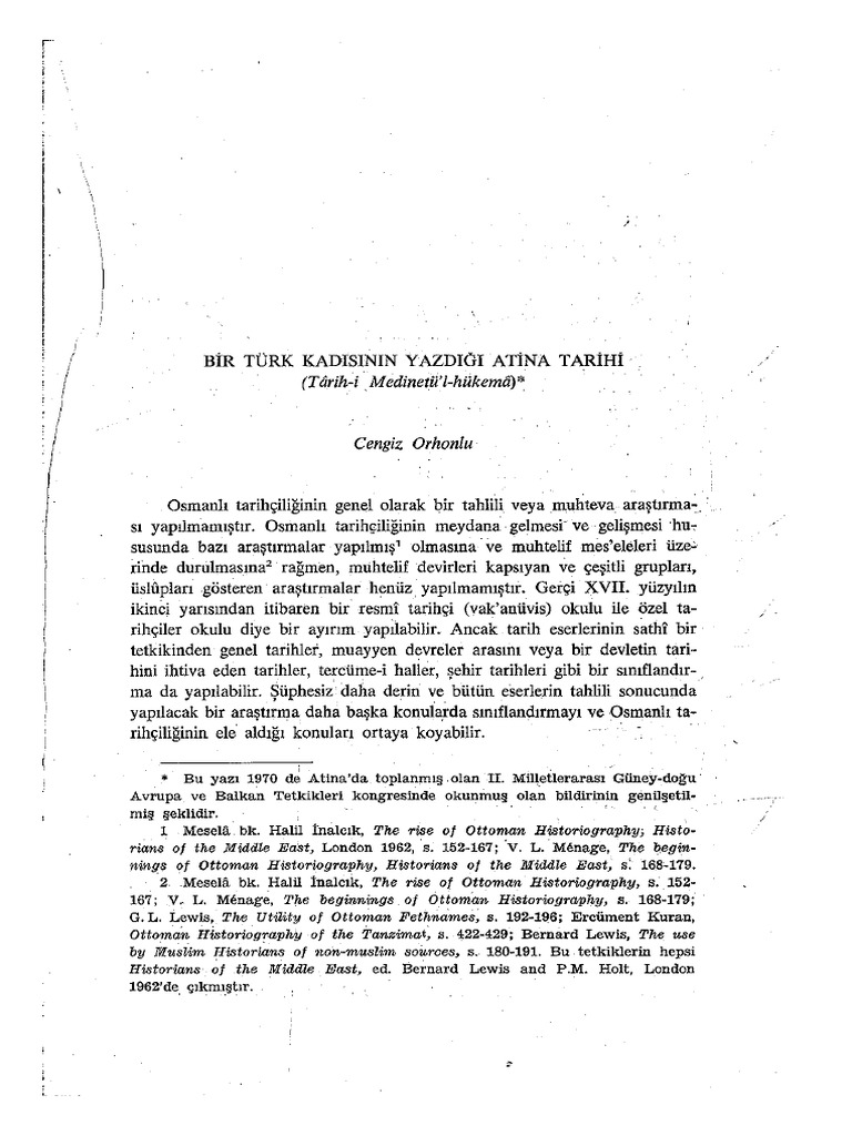 Bir Türk Kadısının Yazdığı Atina Tarihi (#13761) - 12817 | PDF