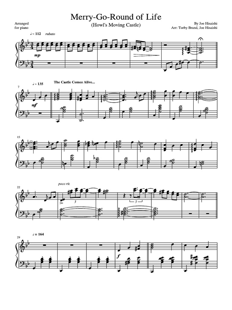 By Joe Hisaishi - Arr - Torby Brand, Joe Hisaishi - Merry-Go-Round of ...