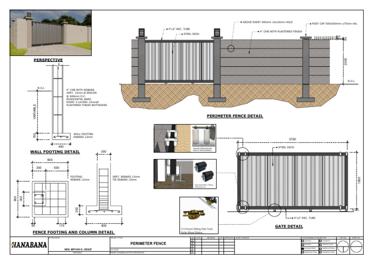 Perimeter Fence Biniruan | PDF | Building Engineering | Structural ...