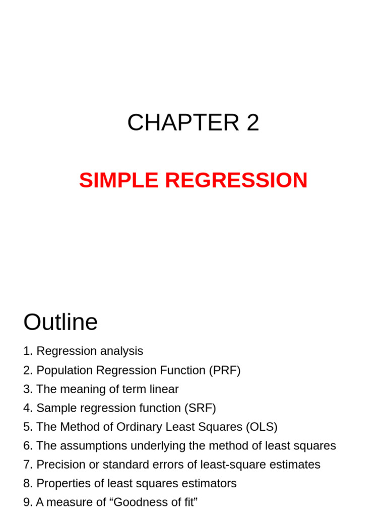 ch2 - Simple Regression | PDF | Regression Analysis | Ordinary Least Squares
