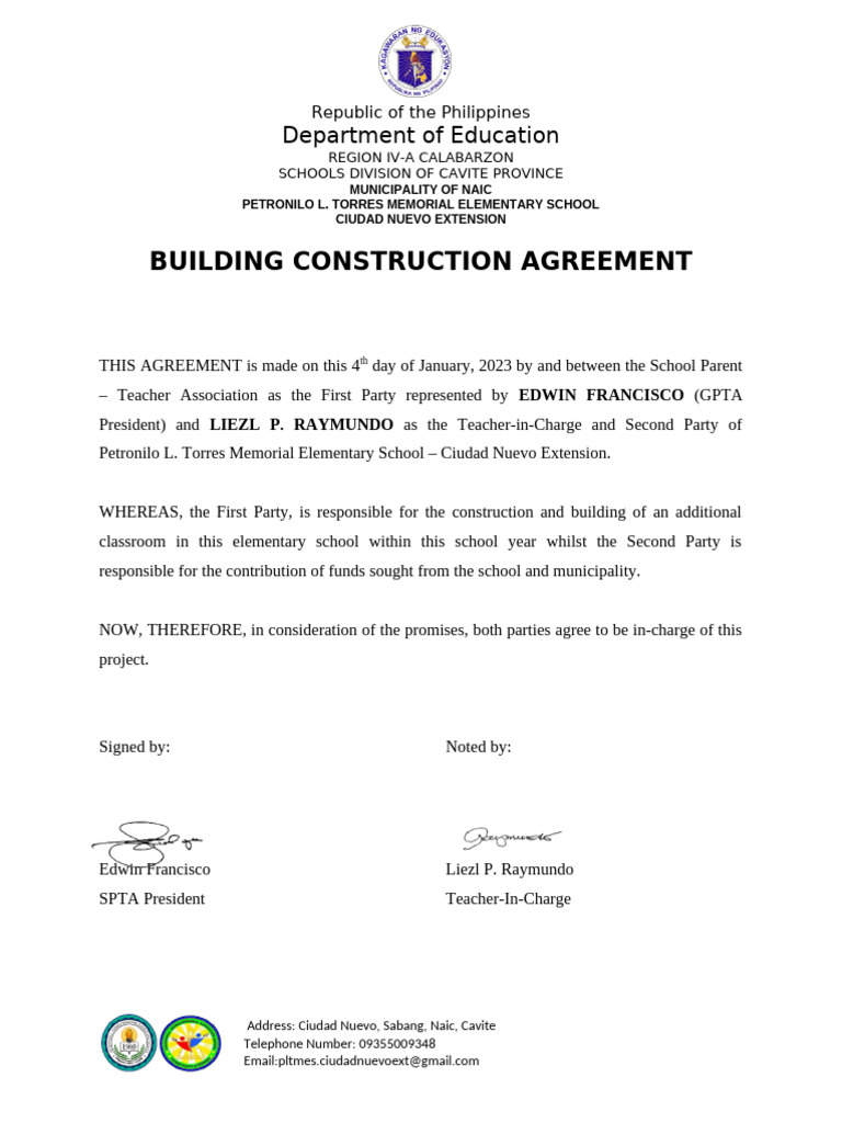 Building Construction Agreement Ciudad ES | PDF