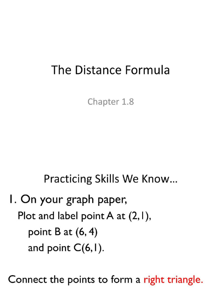 Distance Formula Slides | PDF