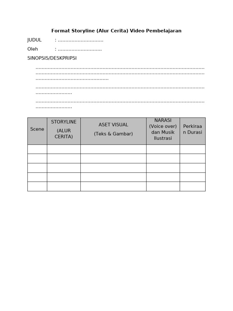 Format Storyline | PDF