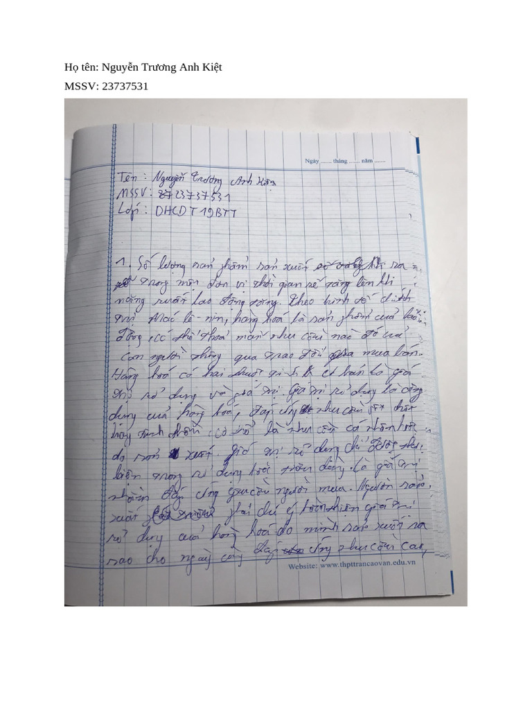 BT KINH TẾ CHÍNH TRỊ - Nguyen Truong Anh Kiet | PDF