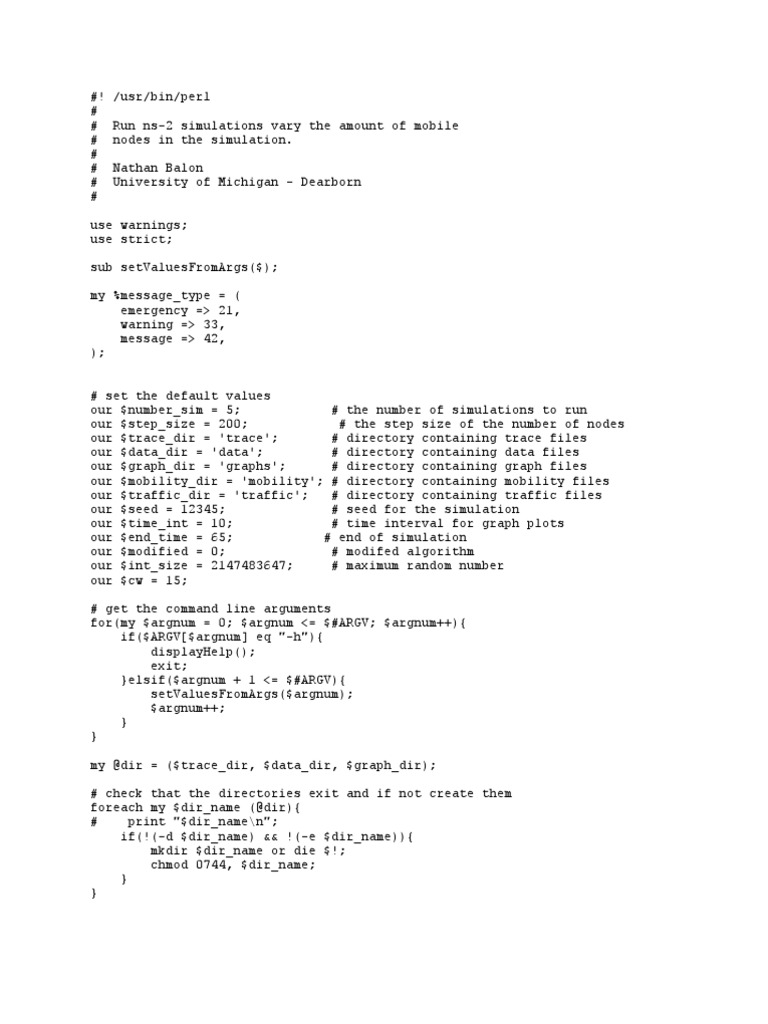 A Tcl Script For An Ns 2 Wireless Simulation That Uses A Single Broadcast Traffic Class Pdf
