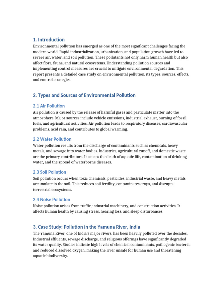 Environmental Pollution Case Study | PDF | Water Pollution | Pollution