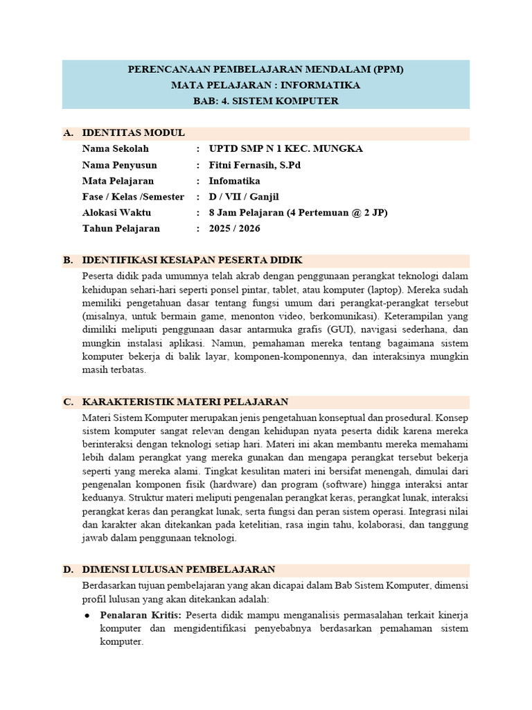 Modul Bab 4 Sistem Komputer | PDF