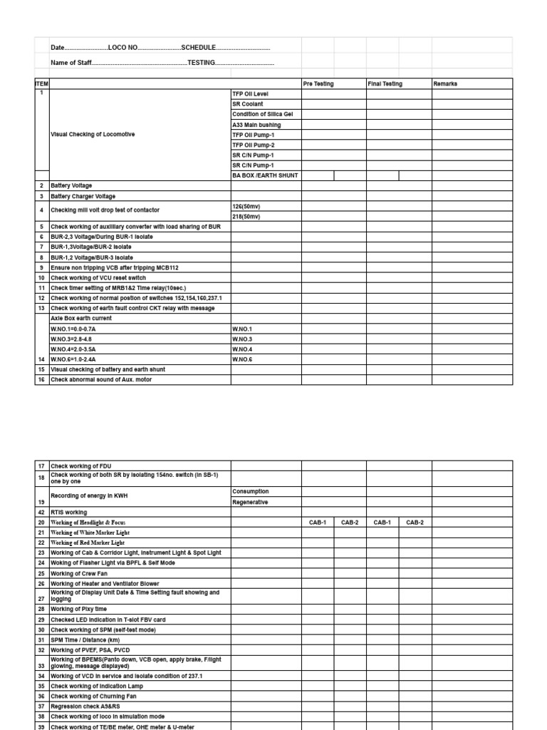 Testing Sheet - Testing Sheet | PDF | Electrical Engineering | Electricity