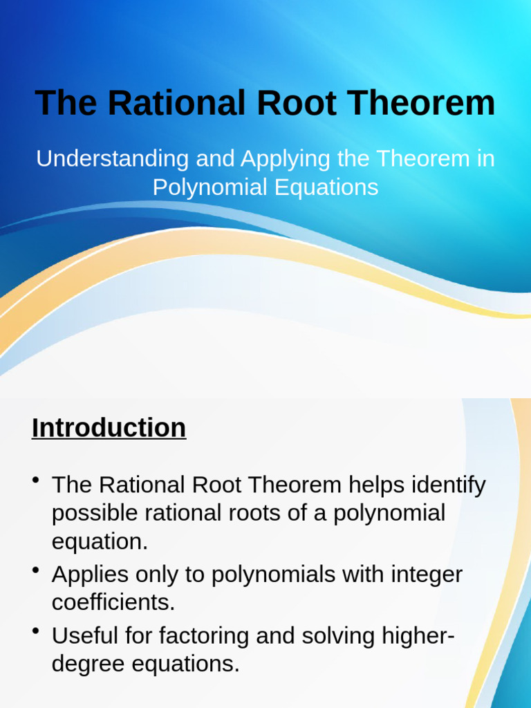 Rational Root Theorem | PDF
