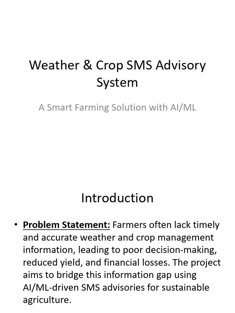 Weather Crop SMS Advisory Project With Code 251009 081726 | PDF