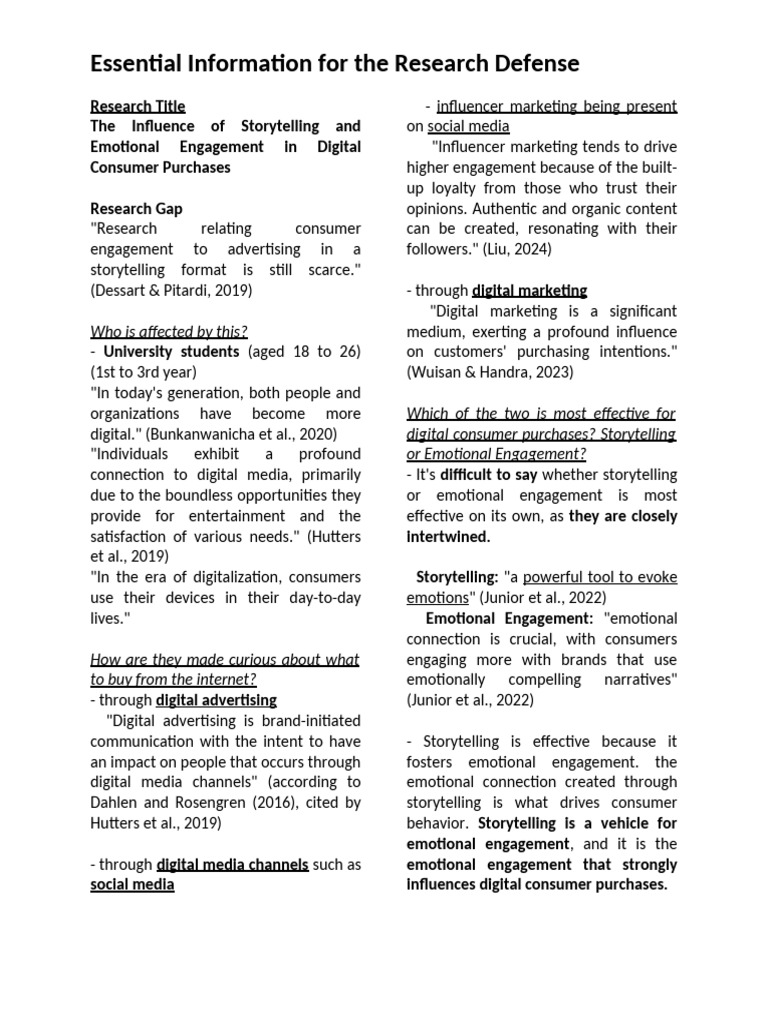 Essential Information For The Research Defense | PDF | Psychology ...