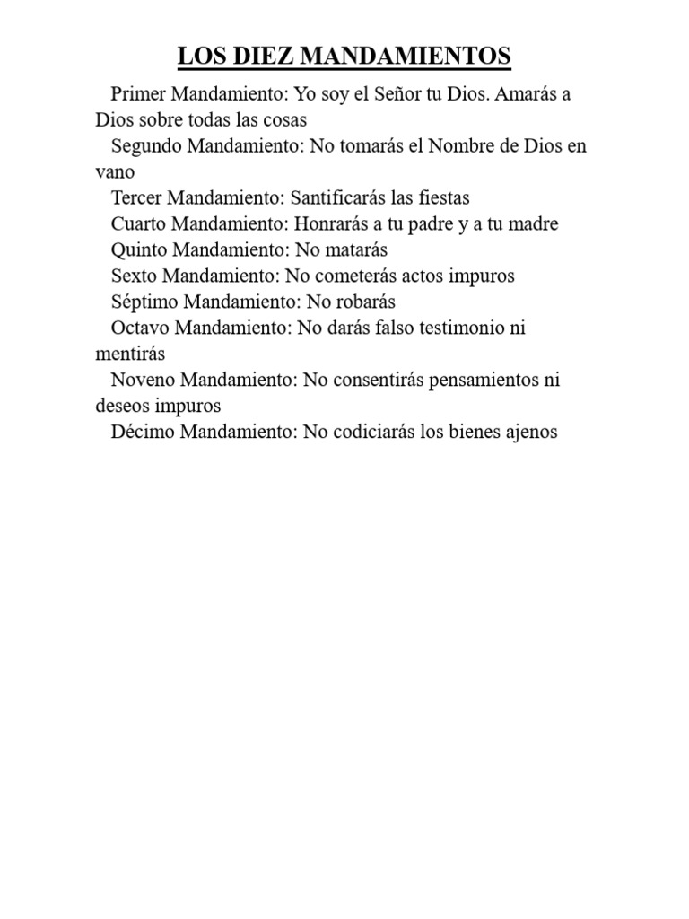 Los 10 Mandamientos | PDF