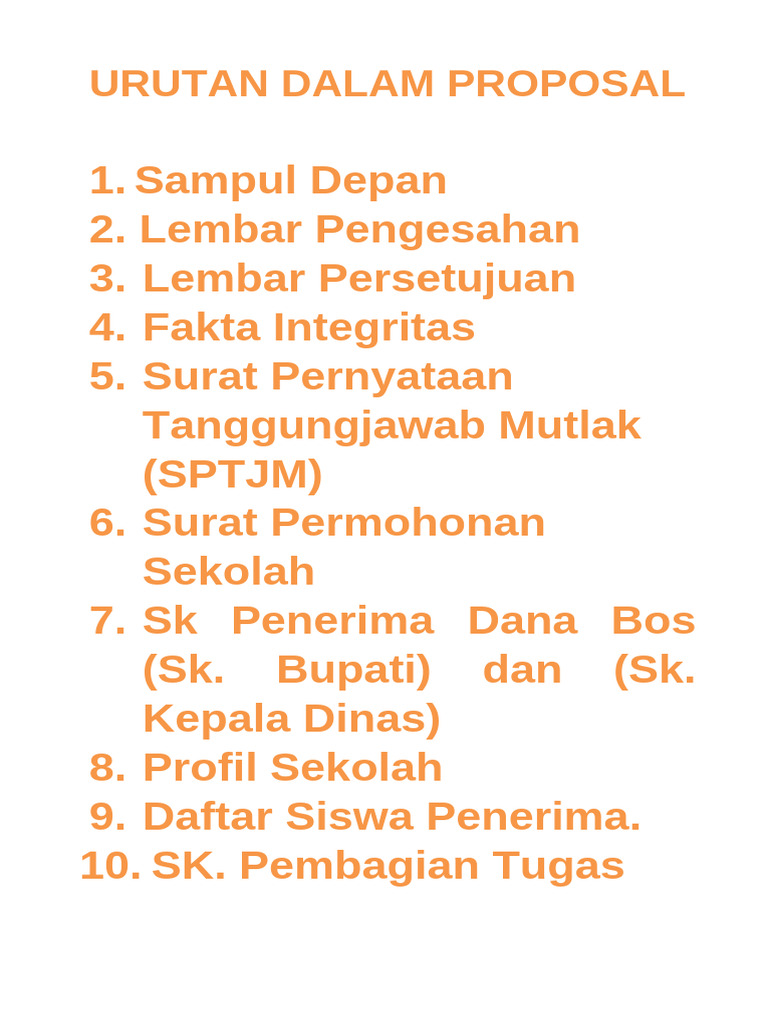 Urutan Lengkap Proposal Sekolah 2025 | PDF