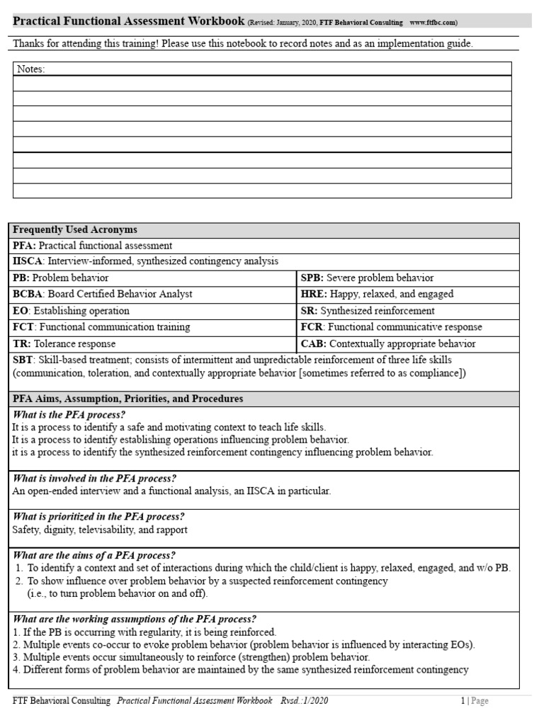 IISCA Interview - Problem Behavior Interview | PDF | Reinforcement ...