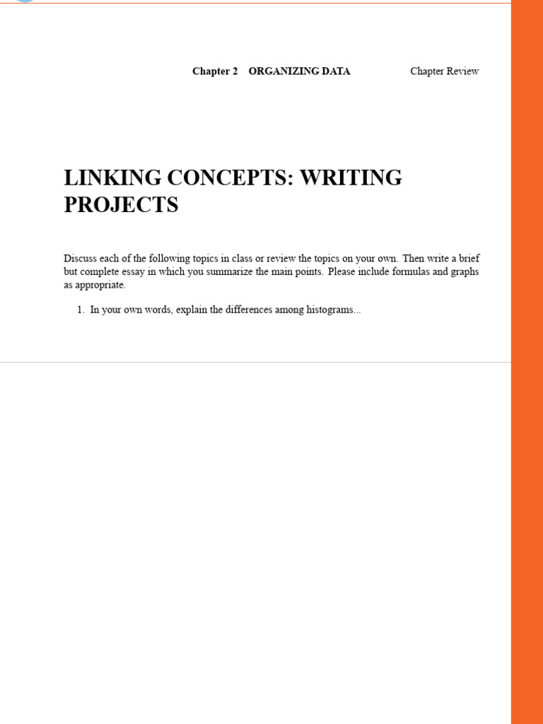 Linking Concepts: Writing Projects: Organizing Data | PDF
