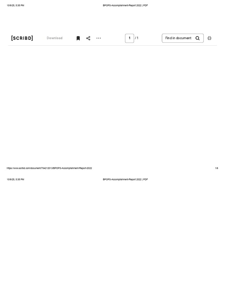 BPOPS-Accomplishment-Report 2022 - PDF | PDF | Scribd | Copyright Law