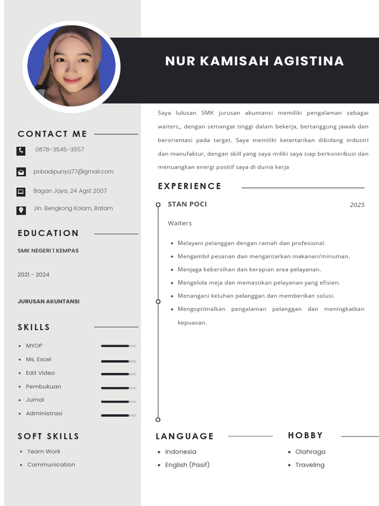 CV Nur Kamisah Agistina | PDF