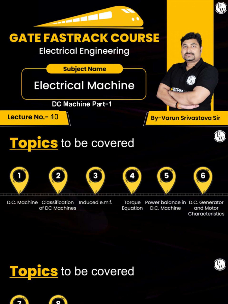 DC Machine Part-1 (Lec 10) Class Notes | PDF