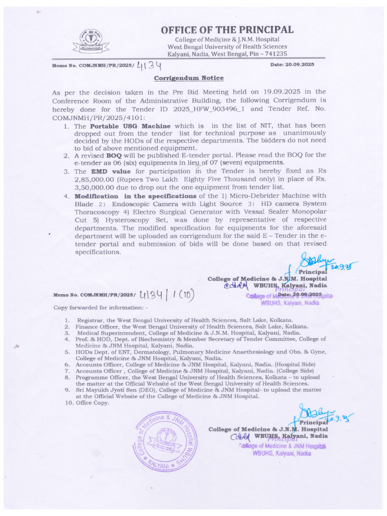 Corrigendum Notice Pre Bid Meeting | PDF