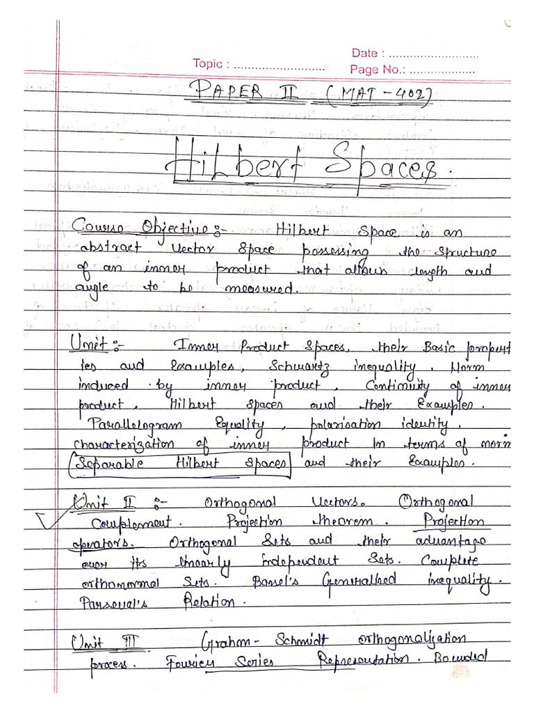 Hilbert Space | PDF